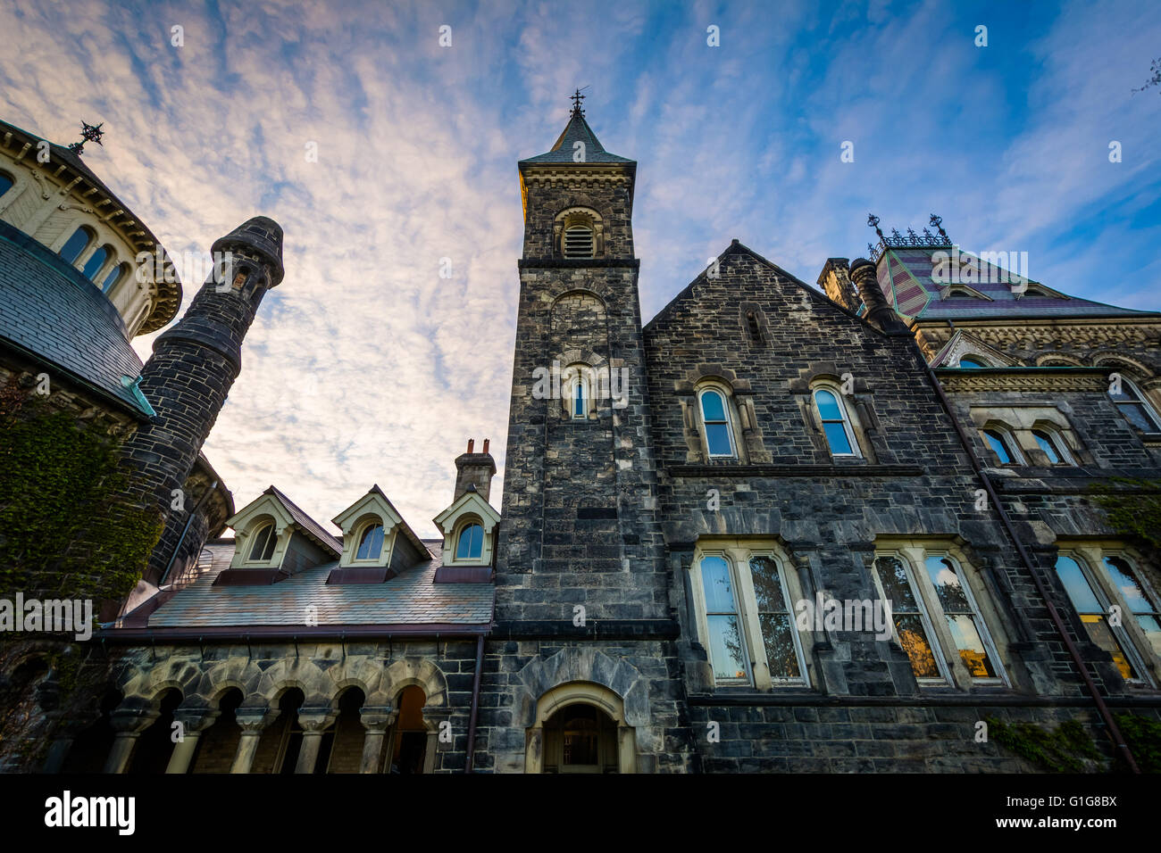 The University College Building at sunset, at the University of Toronto ...