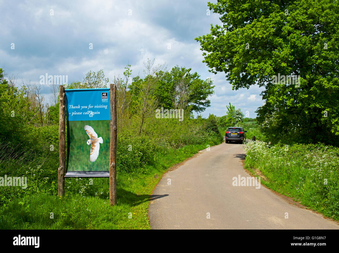 Road to Fingringhoe Wick, an Essex Wildlife Trust nature reserve, Essex ...