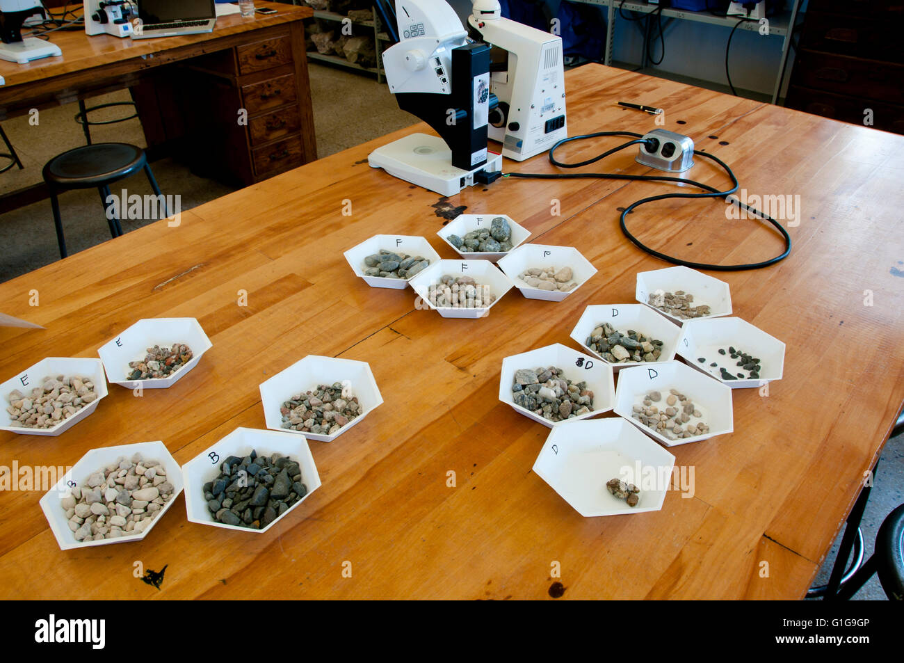 Microscope Rock Analysis Stock Photo - Alamy