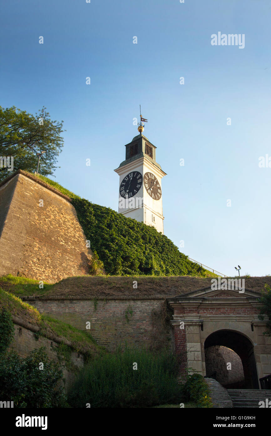 The clock tower, one of Novi Sad's major landmarks, Petrovaradin ...