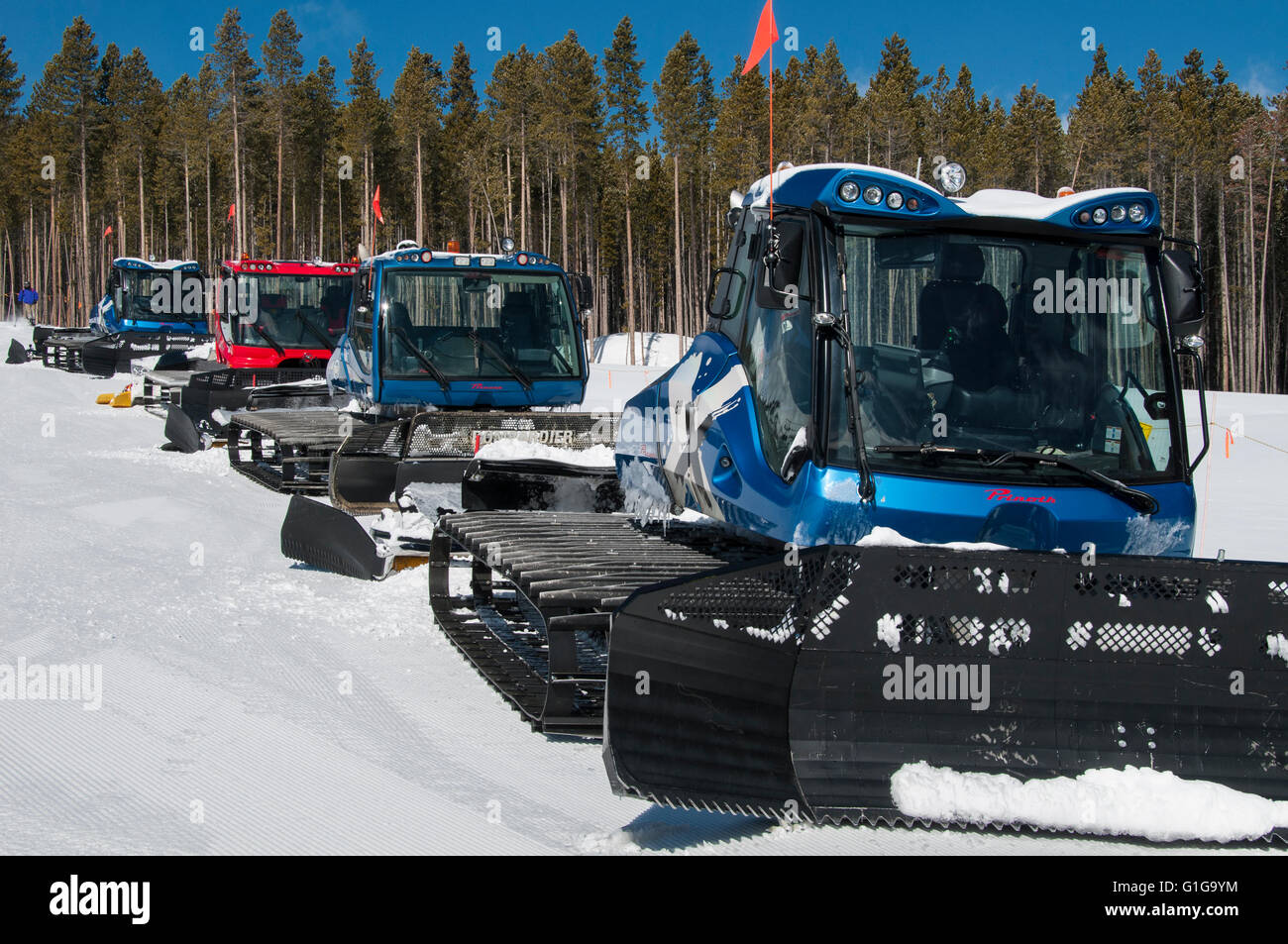 Prinoth snow cats parked at Peak 7, Breckenridge Ski Resort ...