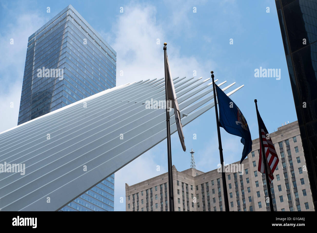 Brilliant white detail of the World Trade Center Transportation Hub ...
