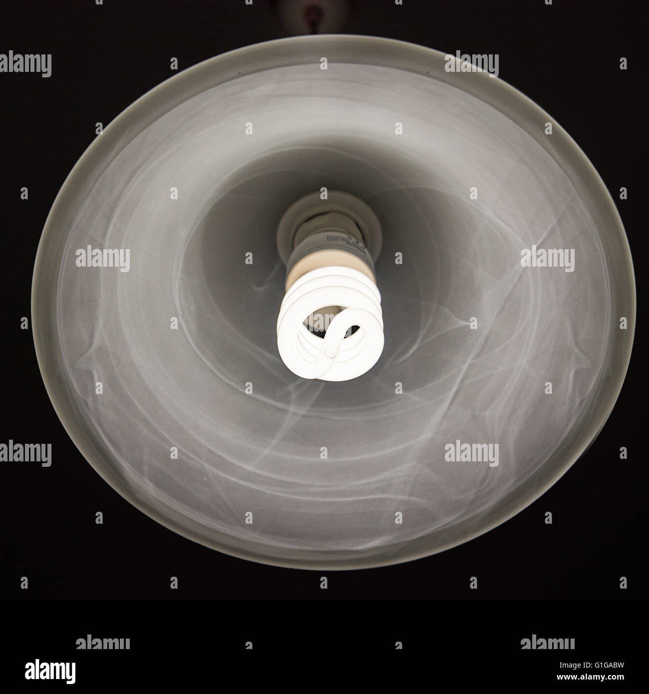 Cool daylight cfl bulb lamp with a lamp shade Stock Photo - Alamy