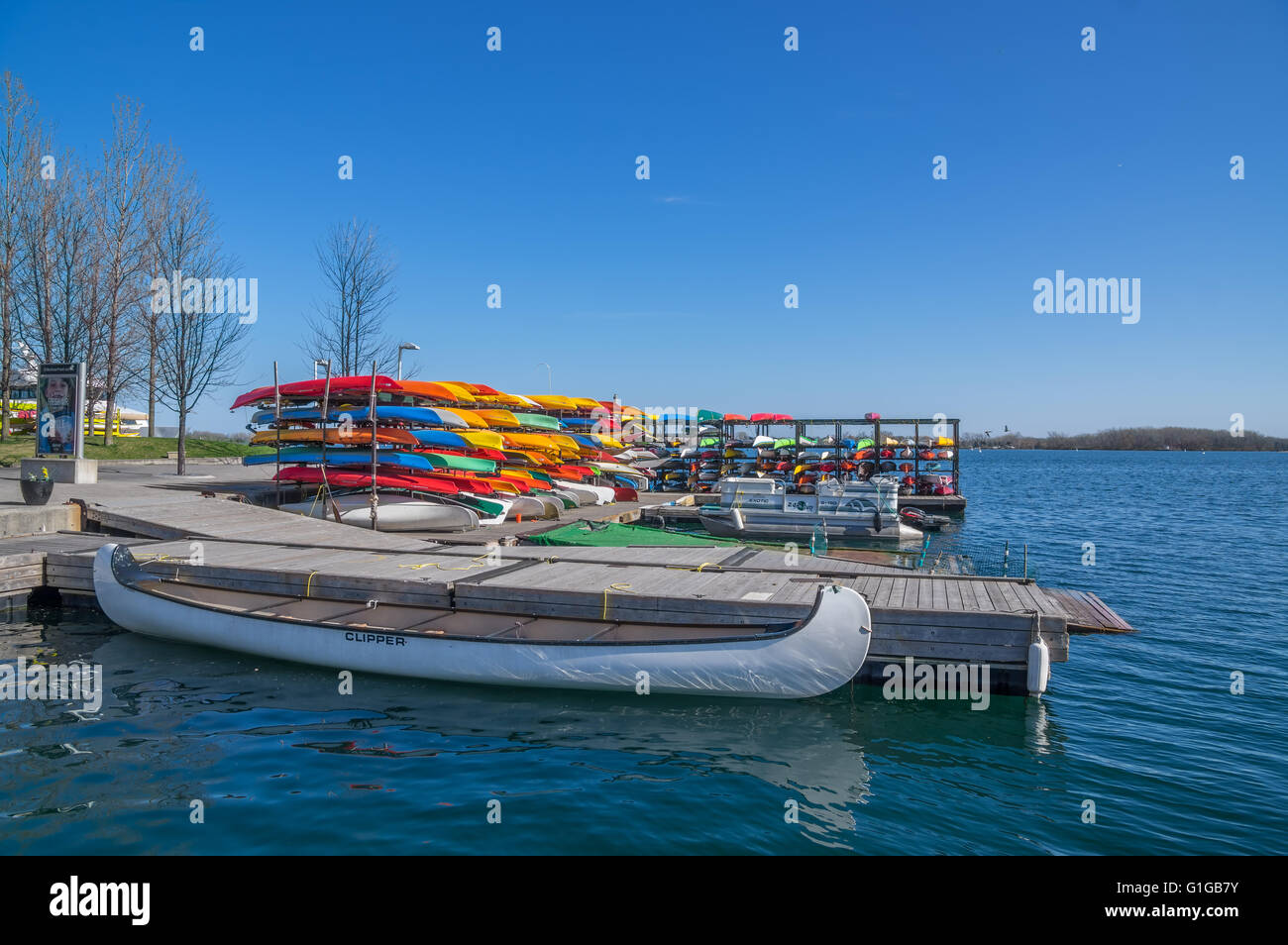 Colorful kayaks at Harbourfront waterfront, Toronto, Canada Stock Photo ...