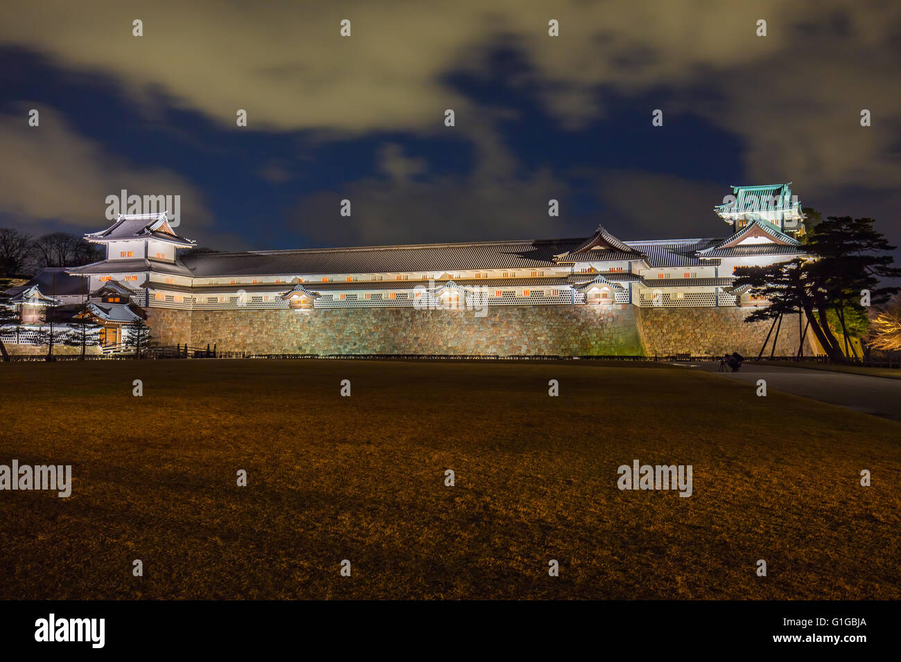 Kanazawa, Japan - 15 February, 2015: Kanazawa Castle is a large, well ...