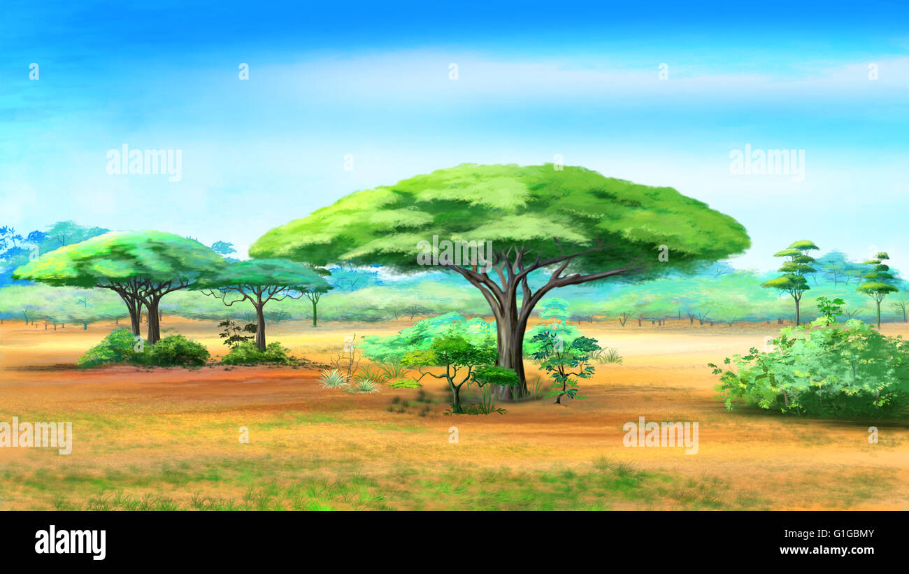 Panoramic painting of african landscape hi-res stock photography and ...