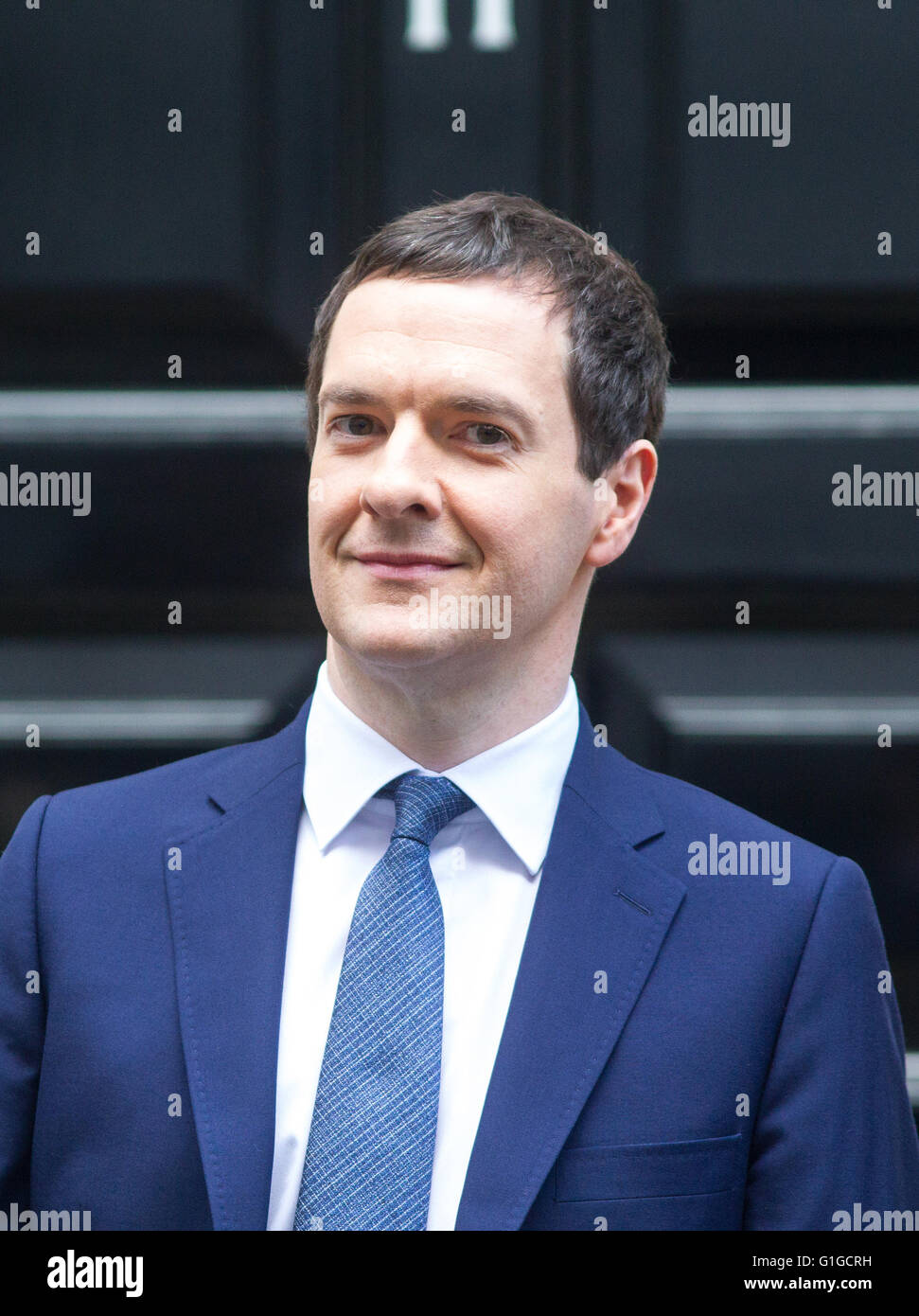 Chancellor,George Osbourne on the step outside number 11 Downing street ...