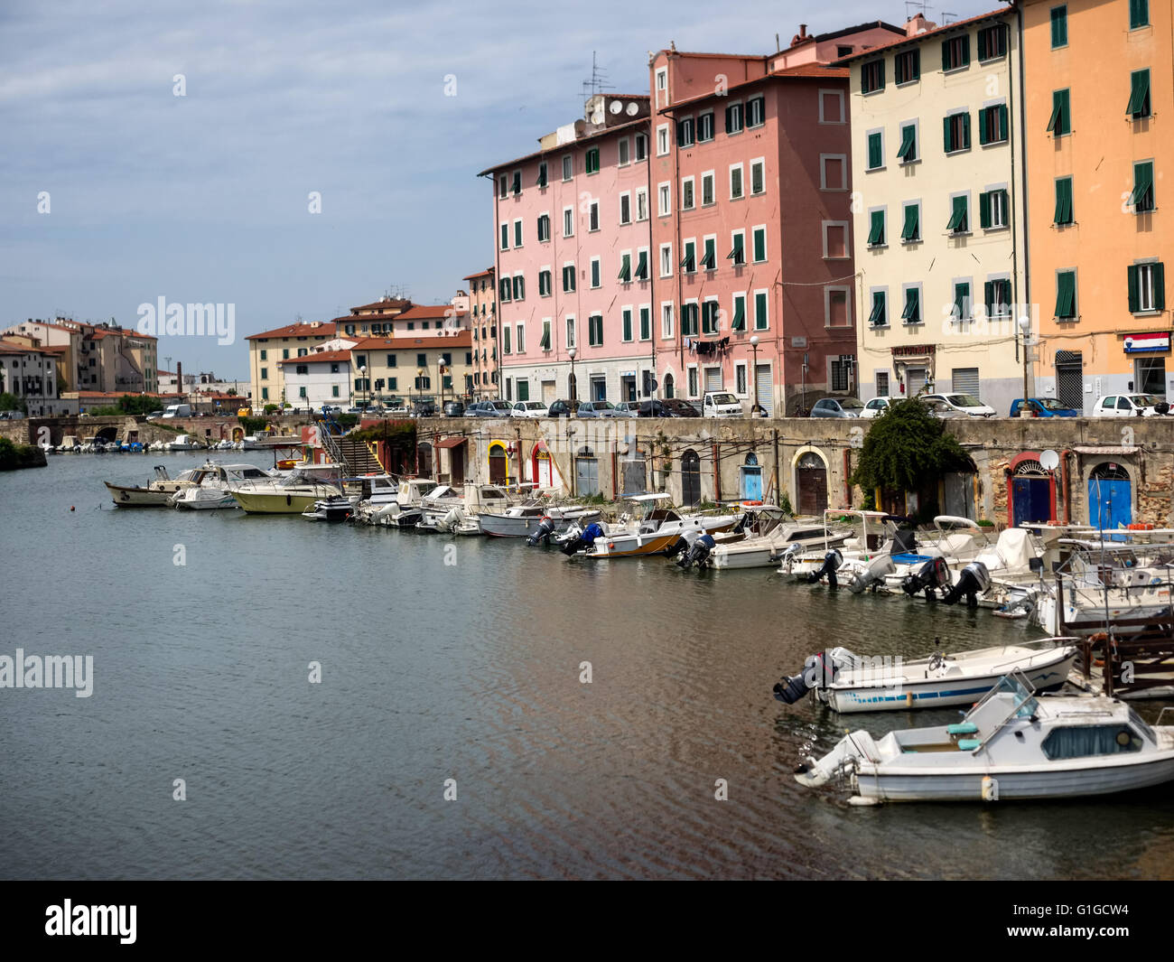 Canals in Livorno, Tuscany Italy - also called little Venice Stock Photo - Alamy