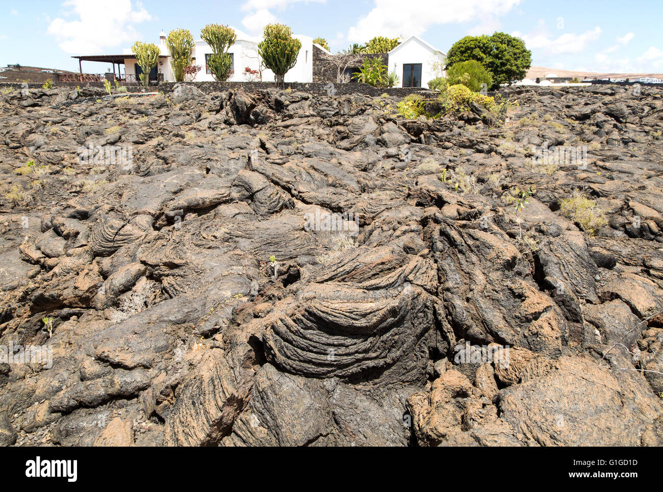 Solidified pahoehoe ropey lava field hi-res stock photography and ...
