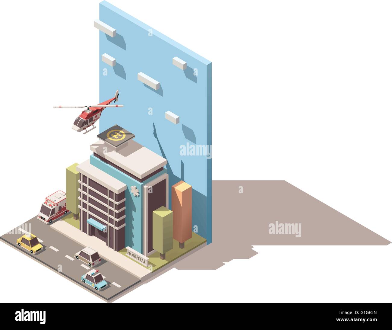 Vector isometric low poly hospital hi-res stock photography and images ...