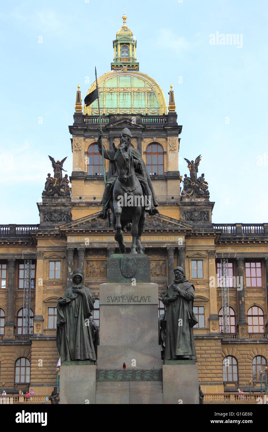 St. Wenceslas Statue on a Wenceslas Square, Prague Stock Photo - Alamy