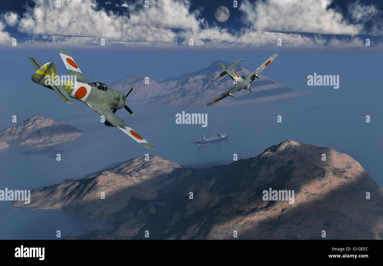 Kamikaze Planes In Color