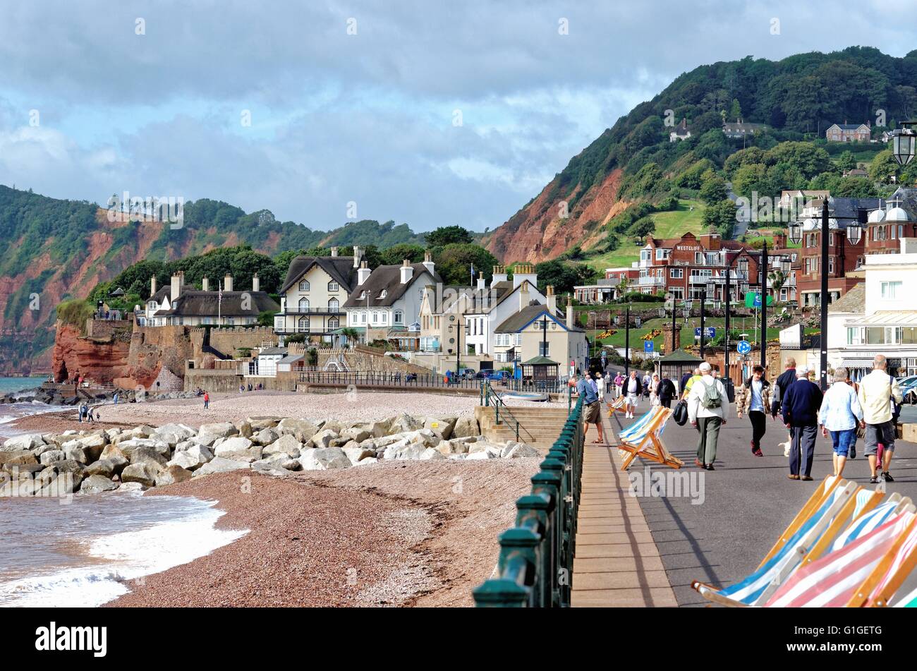 Sidmouth seafront and beach Devon UK Stock Photo - Alamy