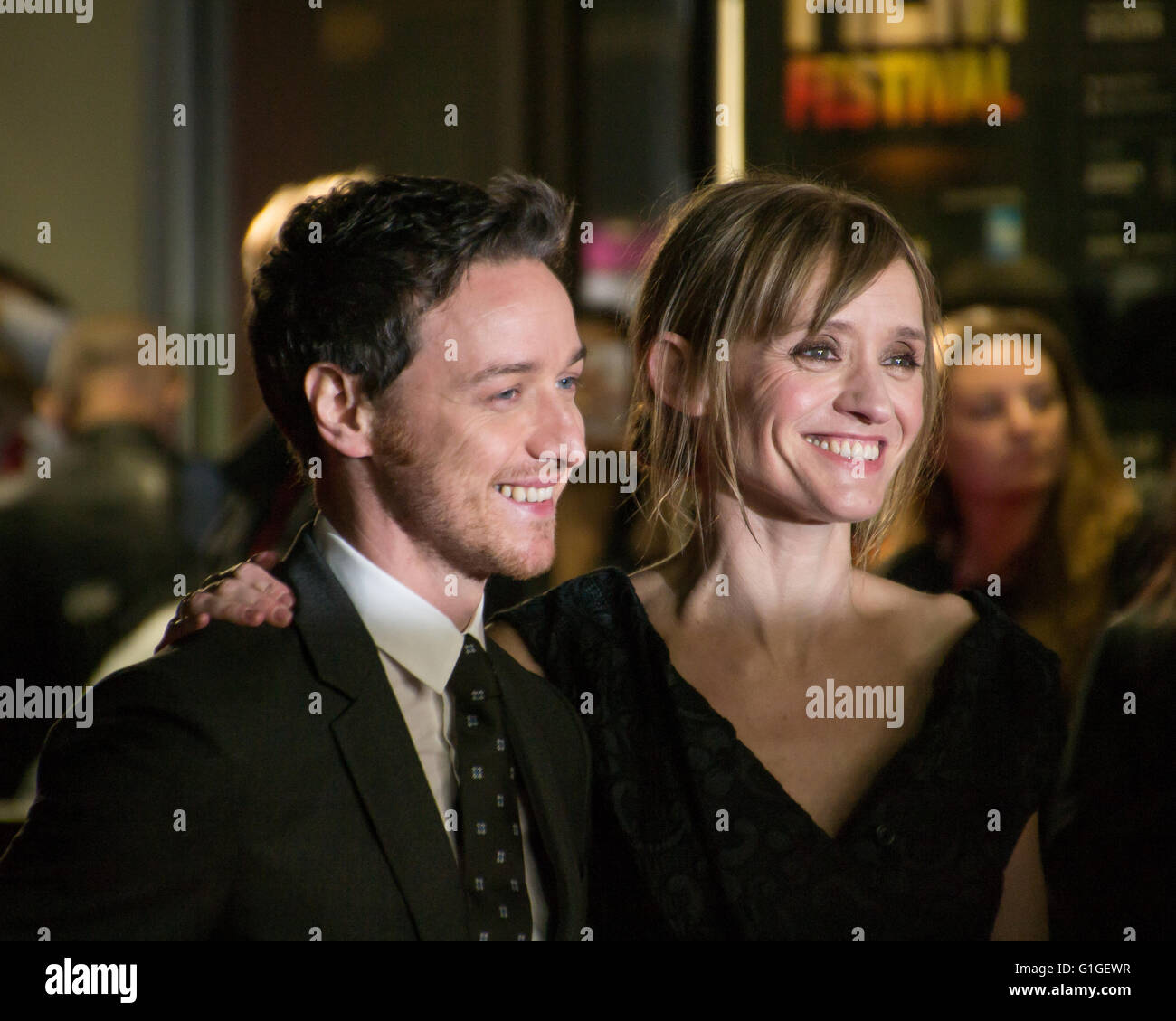 James McAvoy and Anne Marie-Duff at the BFI London film festival. 2014 ...