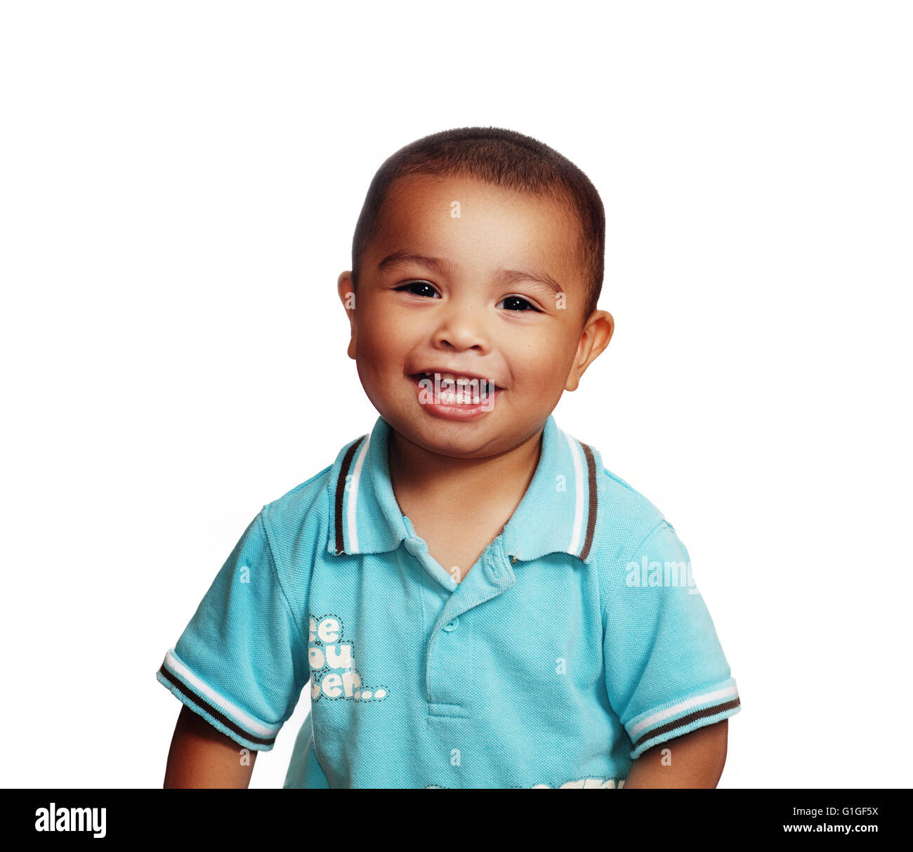Adorable little boy smiling. Image isolated against white background ...