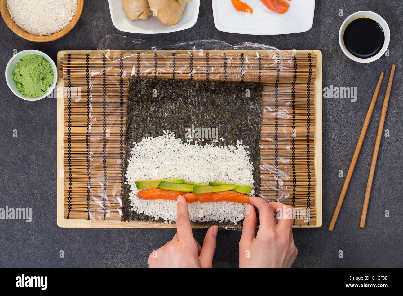 Asian food making process hi-res stock photography and images - Alamy