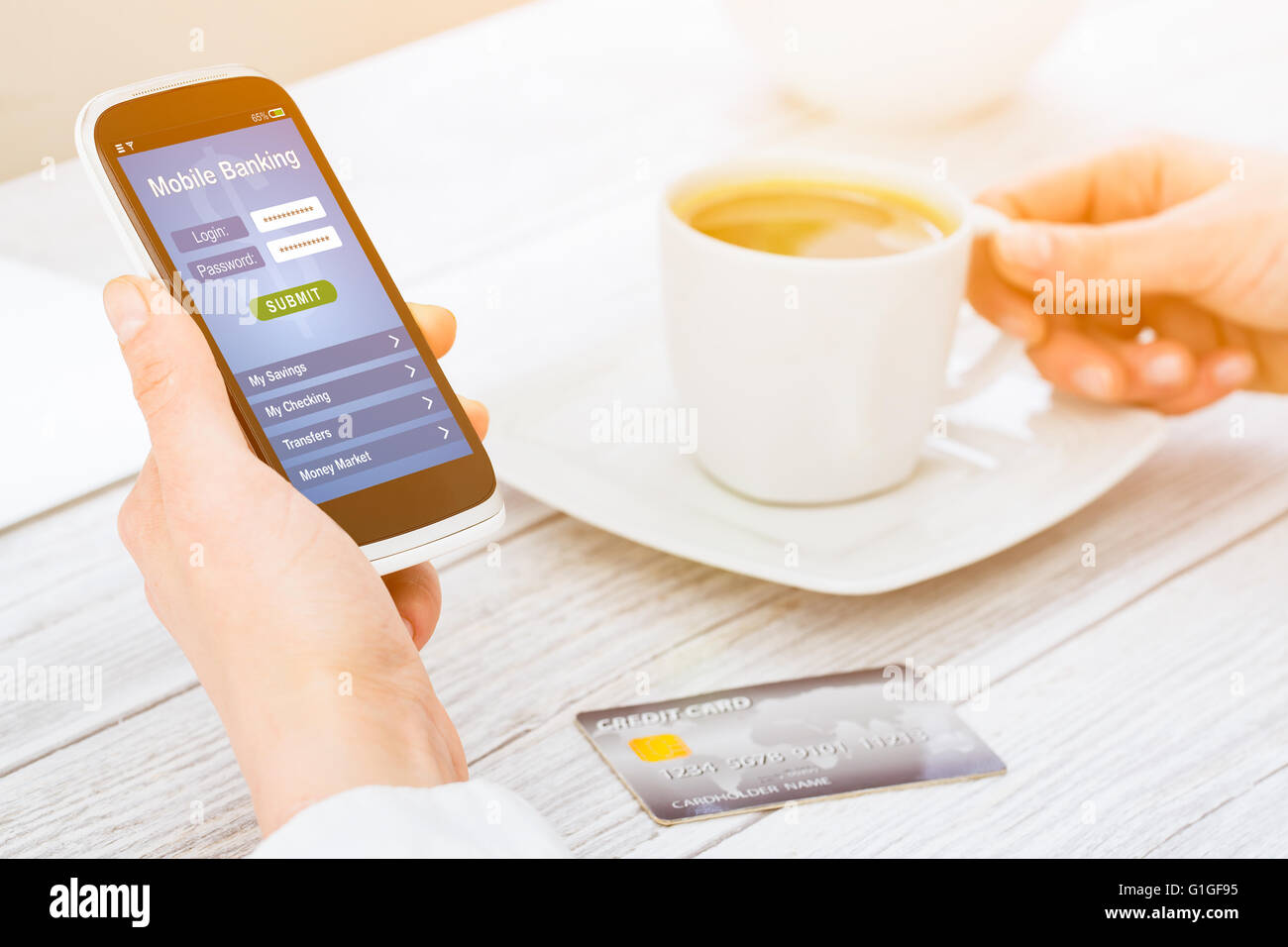 Mobile phone online banking hi-res stock photography and images - Alamy