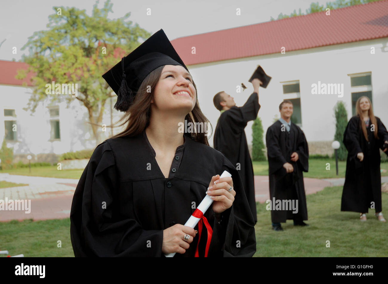 Hand human graduation diploma hi-res stock photography and images - Alamy