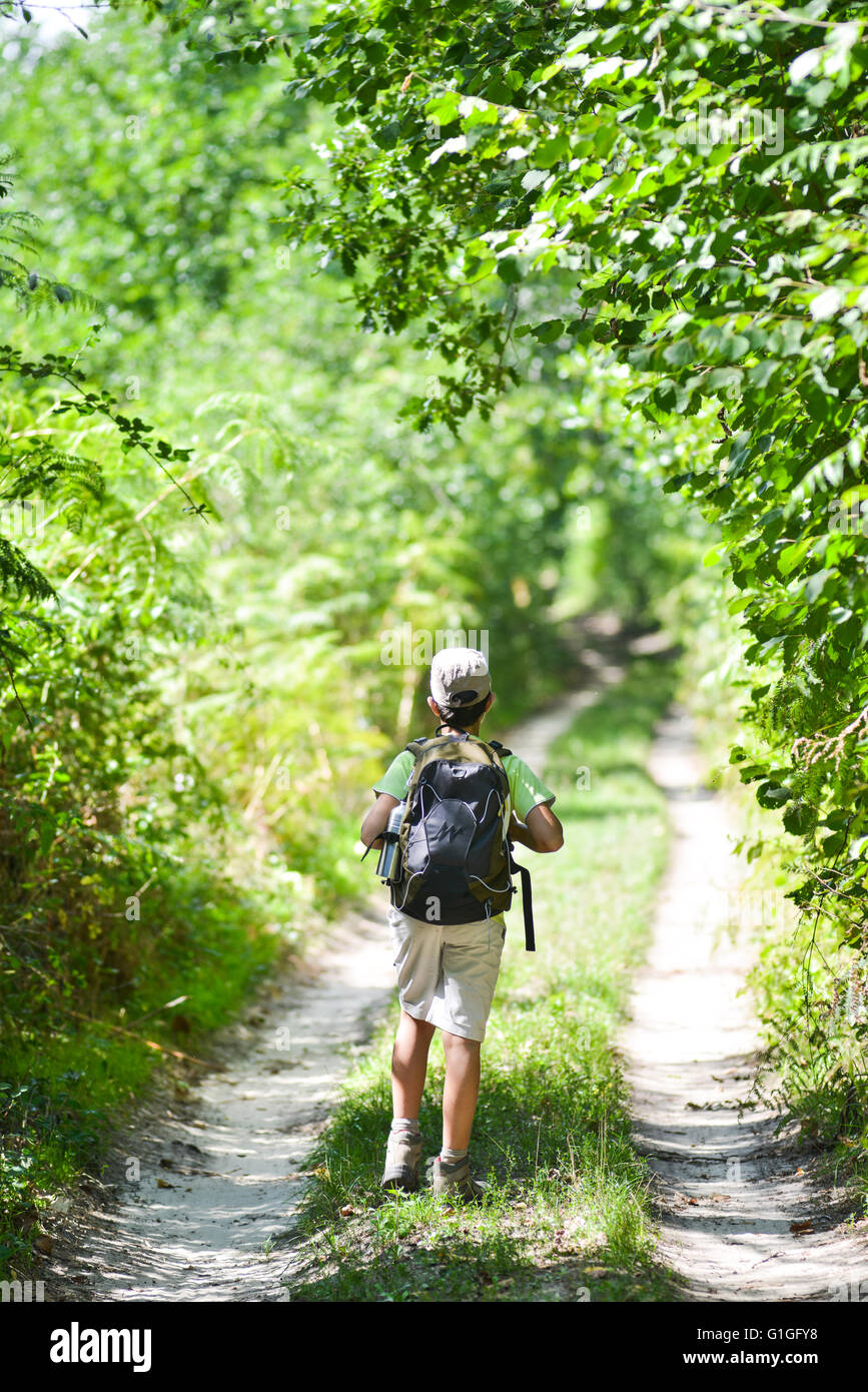 Little boy walking alone Stock Photo - Alamy