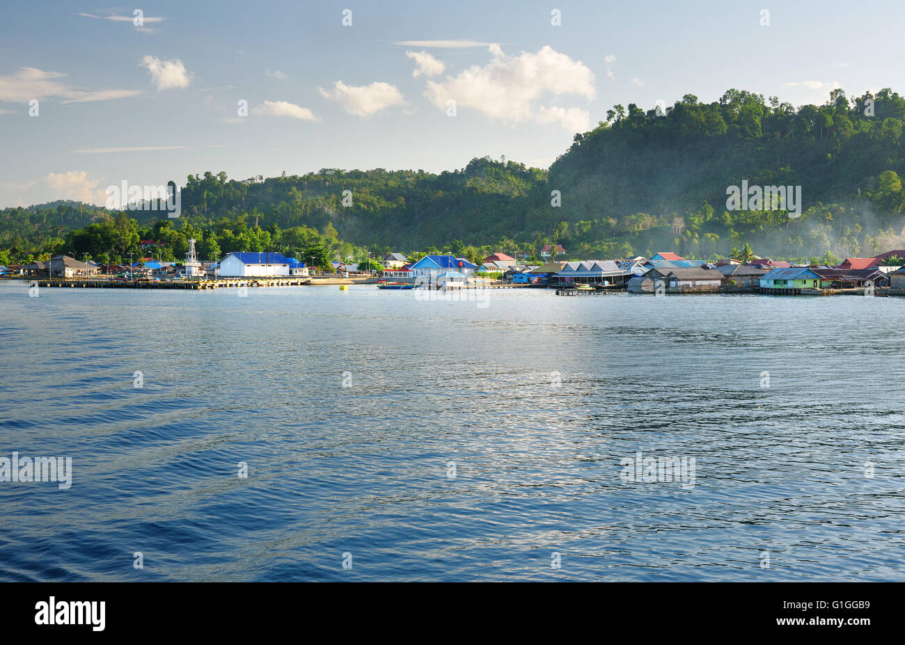 View of Wakai. Togean Islands or Togian Islands in the Gulf of Tomini ...