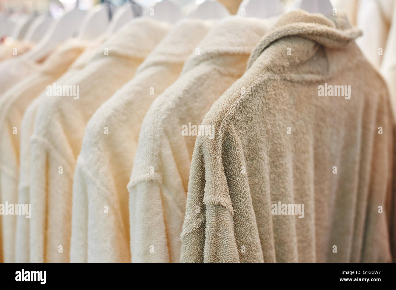 Blue bathrobes hi-res stock photography and images - Alamy