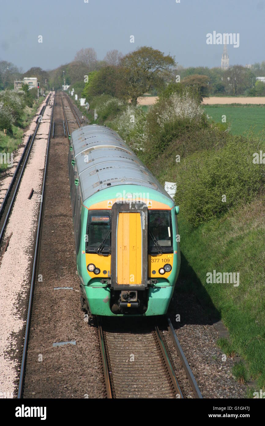 Class 377 approaching Woodhorn Stock Photo - Alamy