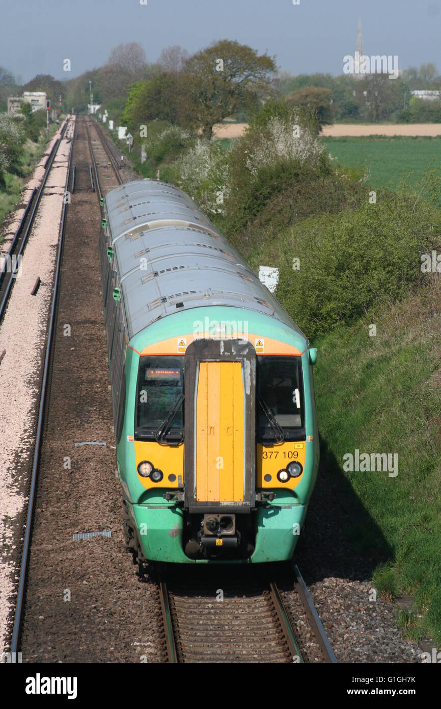 Class 377 approaching Woodhorn Stock Photo - Alamy