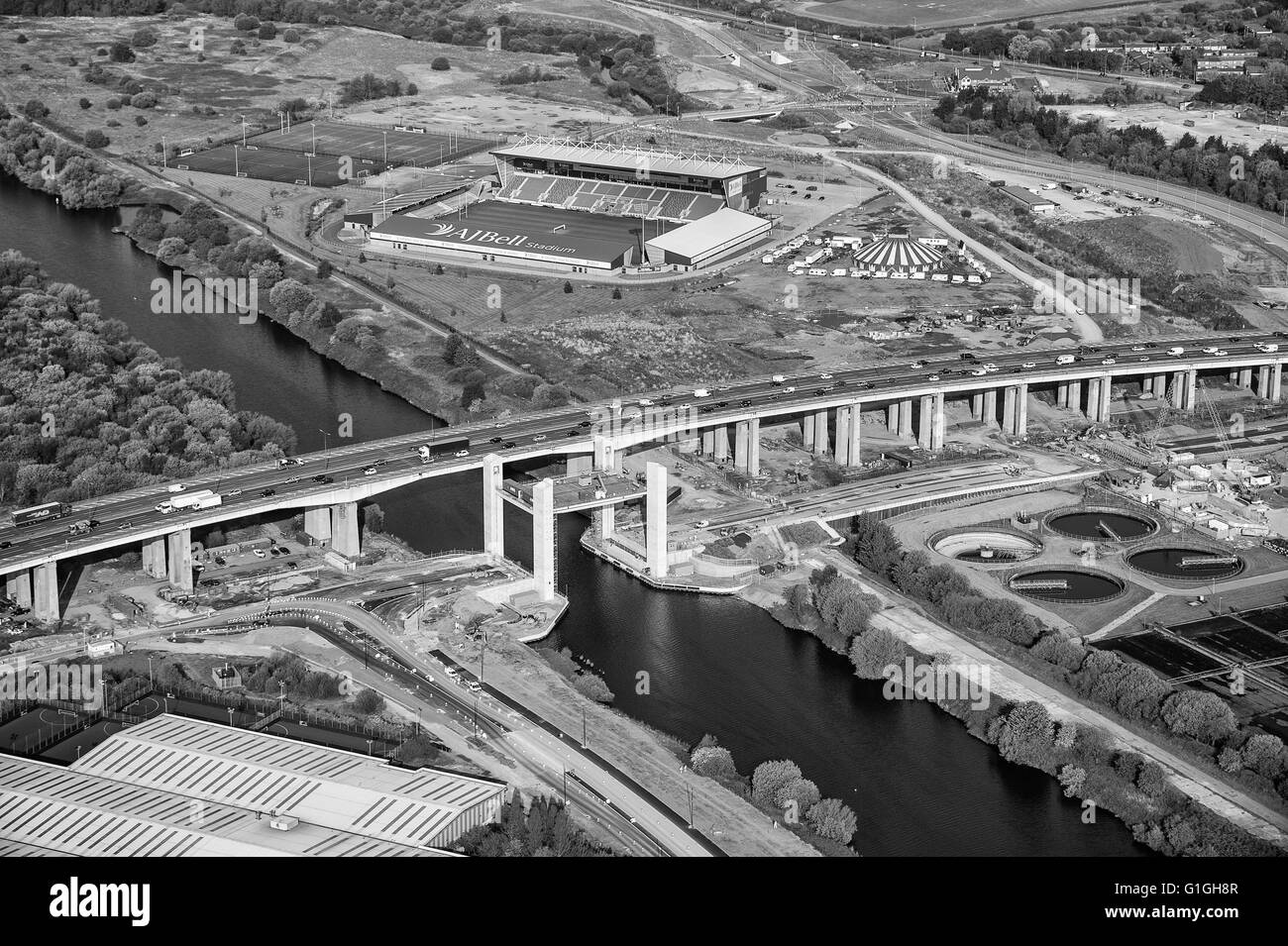 Photo of Barton Lift Bridge prior to the catastrophic structural ...