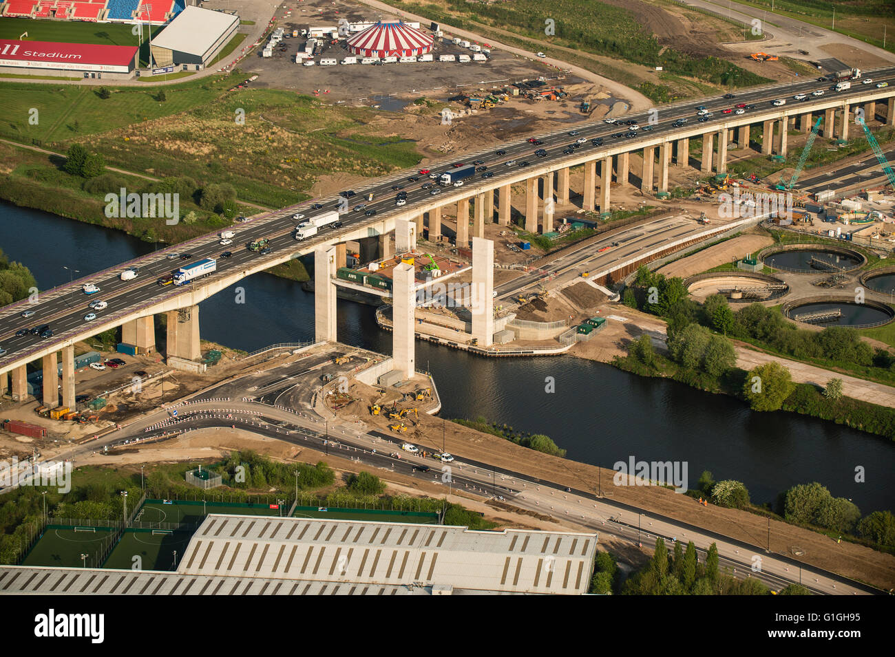 Photo of Barton Lift Bridge prior to the catastrophic structural ...