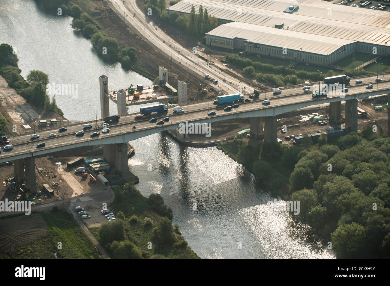 Photo of Barton Lift Bridge prior to the catastrophic structural ...