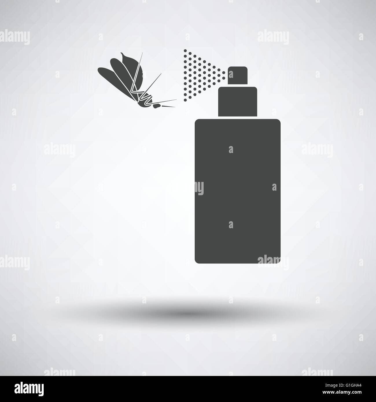 Mosquito spray icon on gray background with round shadow. Vector ...