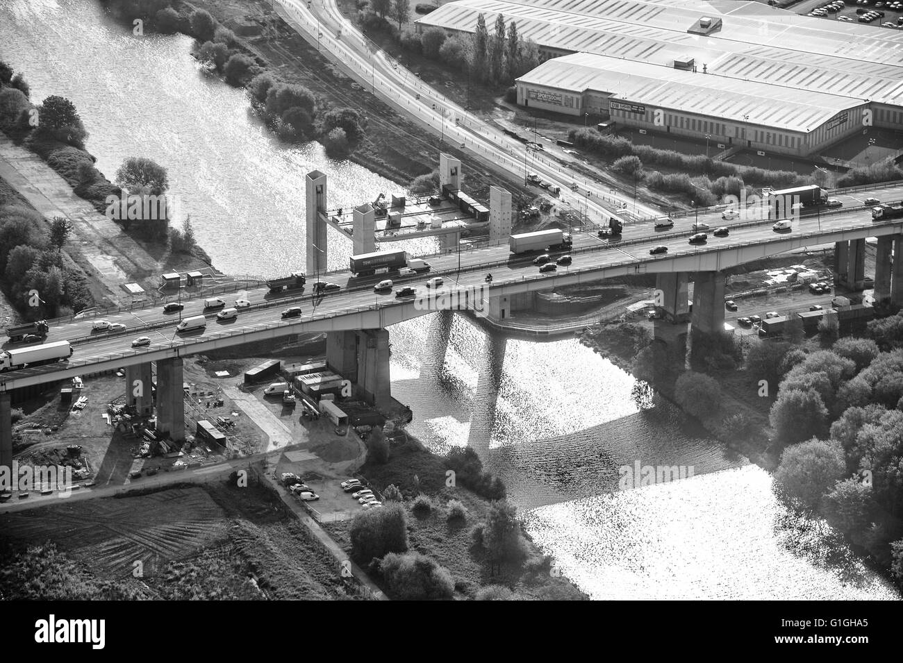 Photo of Barton Lift Bridge prior to the catastrophic structural ...