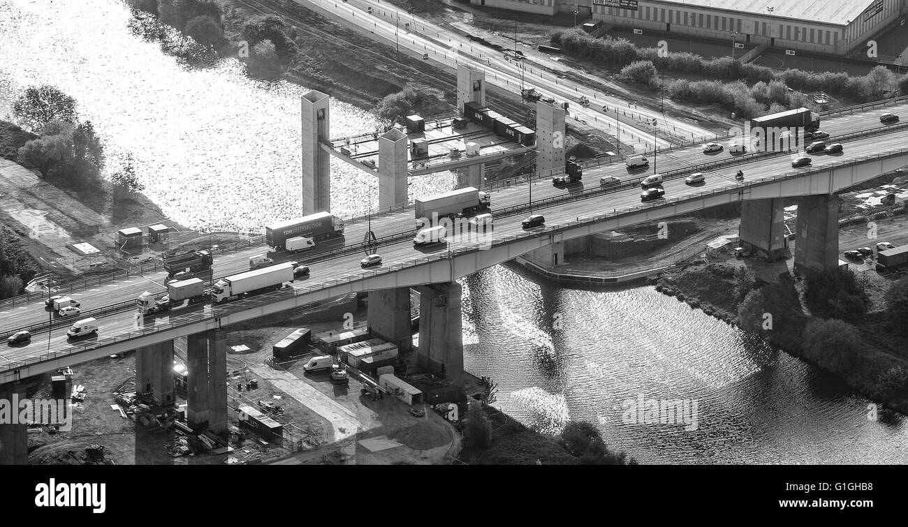 Photo of Barton Lift Bridge prior to the catastrophic structural ...