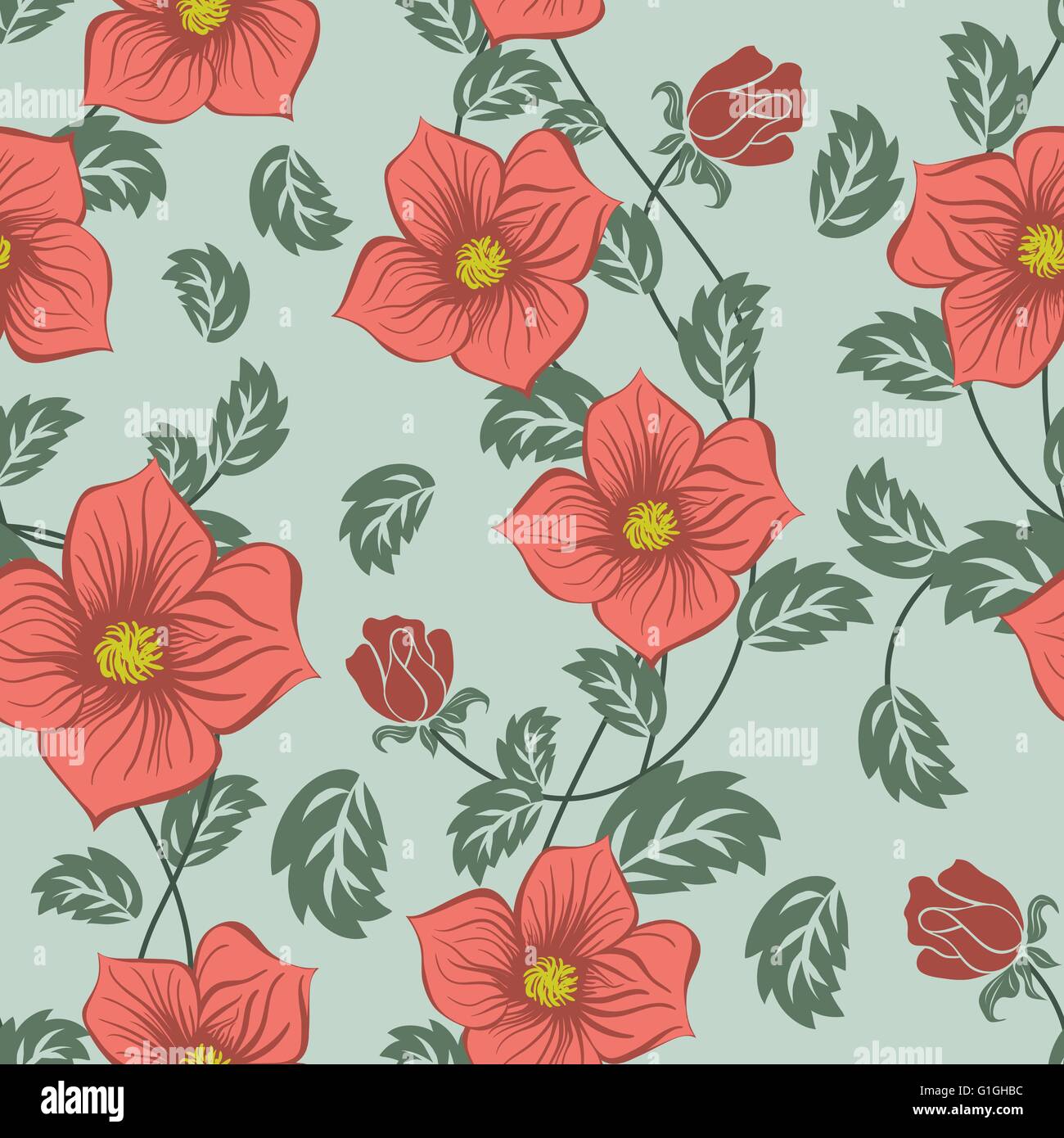 Seamless floral ornate pattern. Vector illustration Stock Vector Image ...