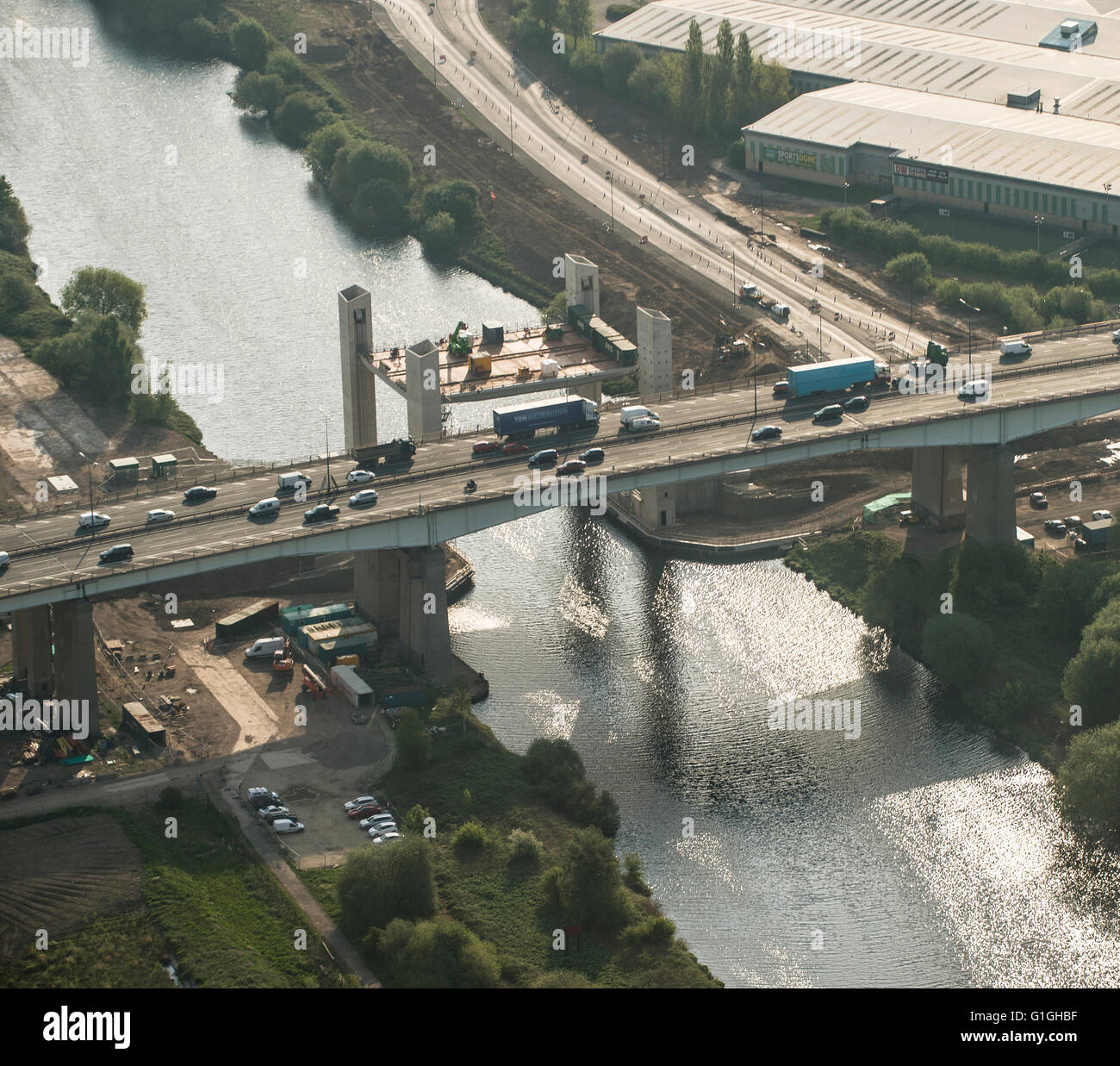 Photo of Barton Lift Bridge prior to the catastrophic structural ...