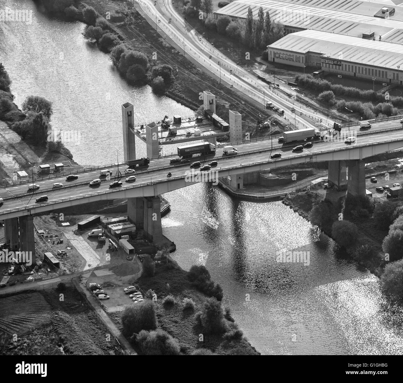 Photo of Barton Lift Bridge prior to the catastrophic structural ...