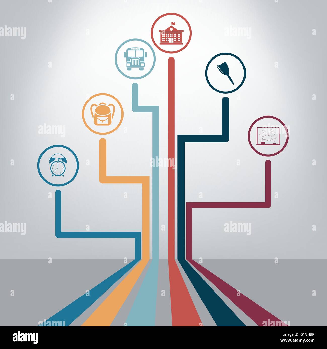 Creative school design with icons. Vector illustration Stock Vector ...