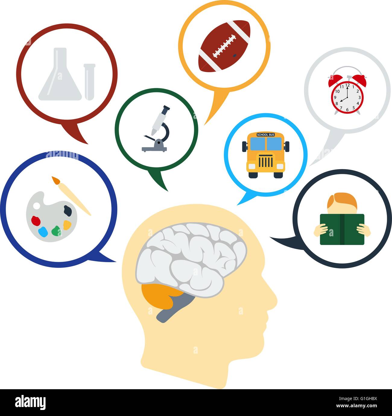 Creative school design with icons. Vector illustration Stock Vector ...