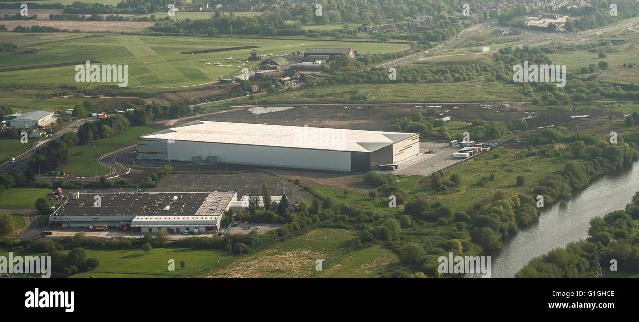 Aerial photo of Barton airport with new distribution building Stock ...