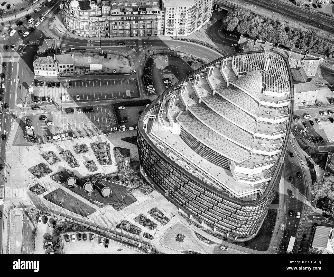 Aerial photo of Manchester Co-op HQ building Stock Photo - Alamy