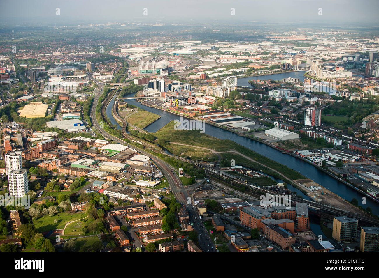 Aerial photo manchester ship canal hi-res stock photography and images ...
