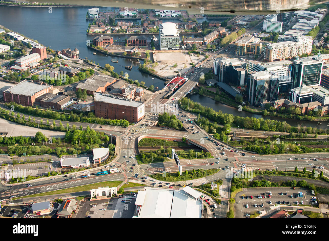 aerial photo of Manchester Docks with Salford in background Stock Photo ...