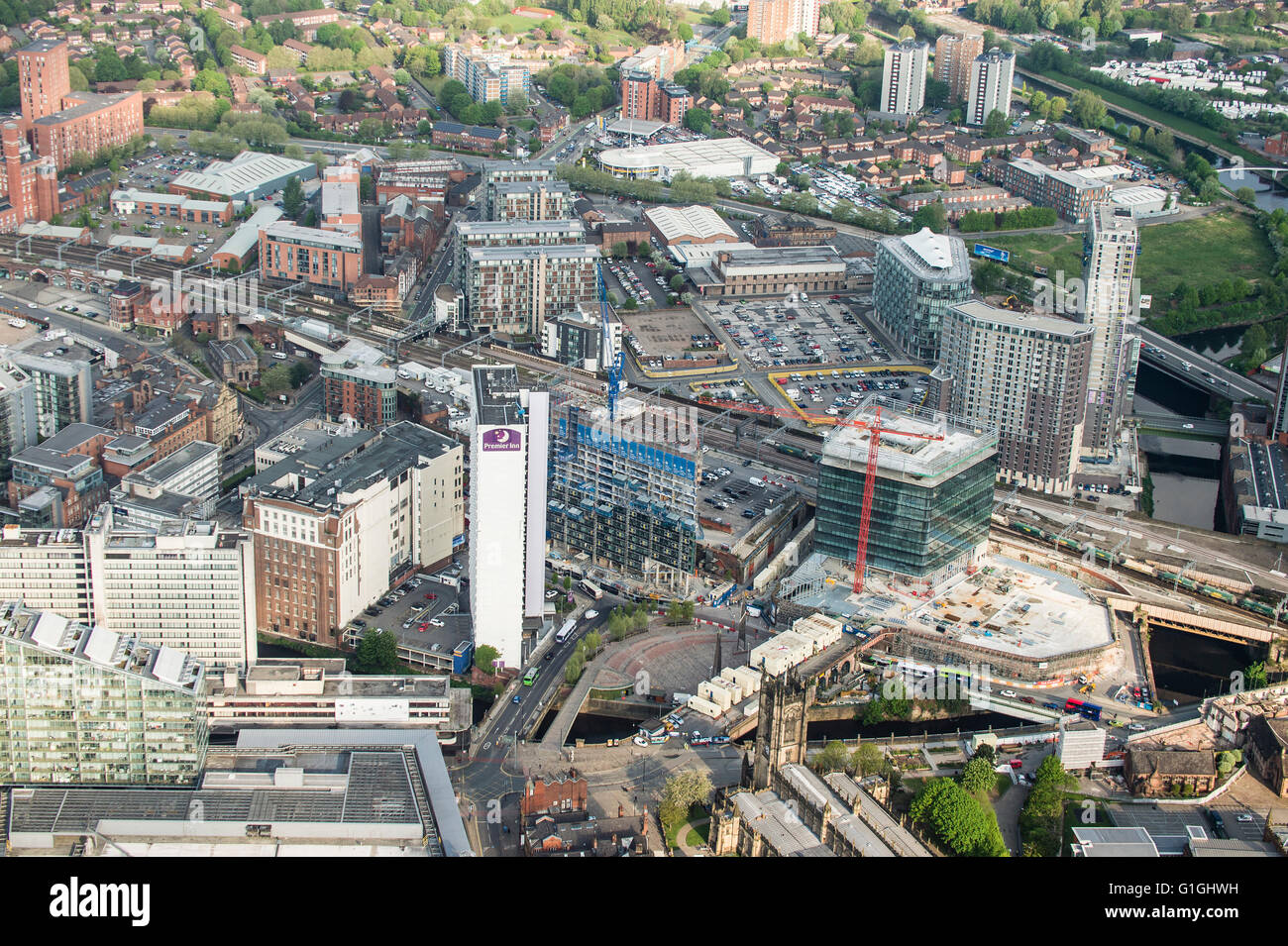 aerial photo of River Irwell Manchester and Salford Stock Photo - Alamy