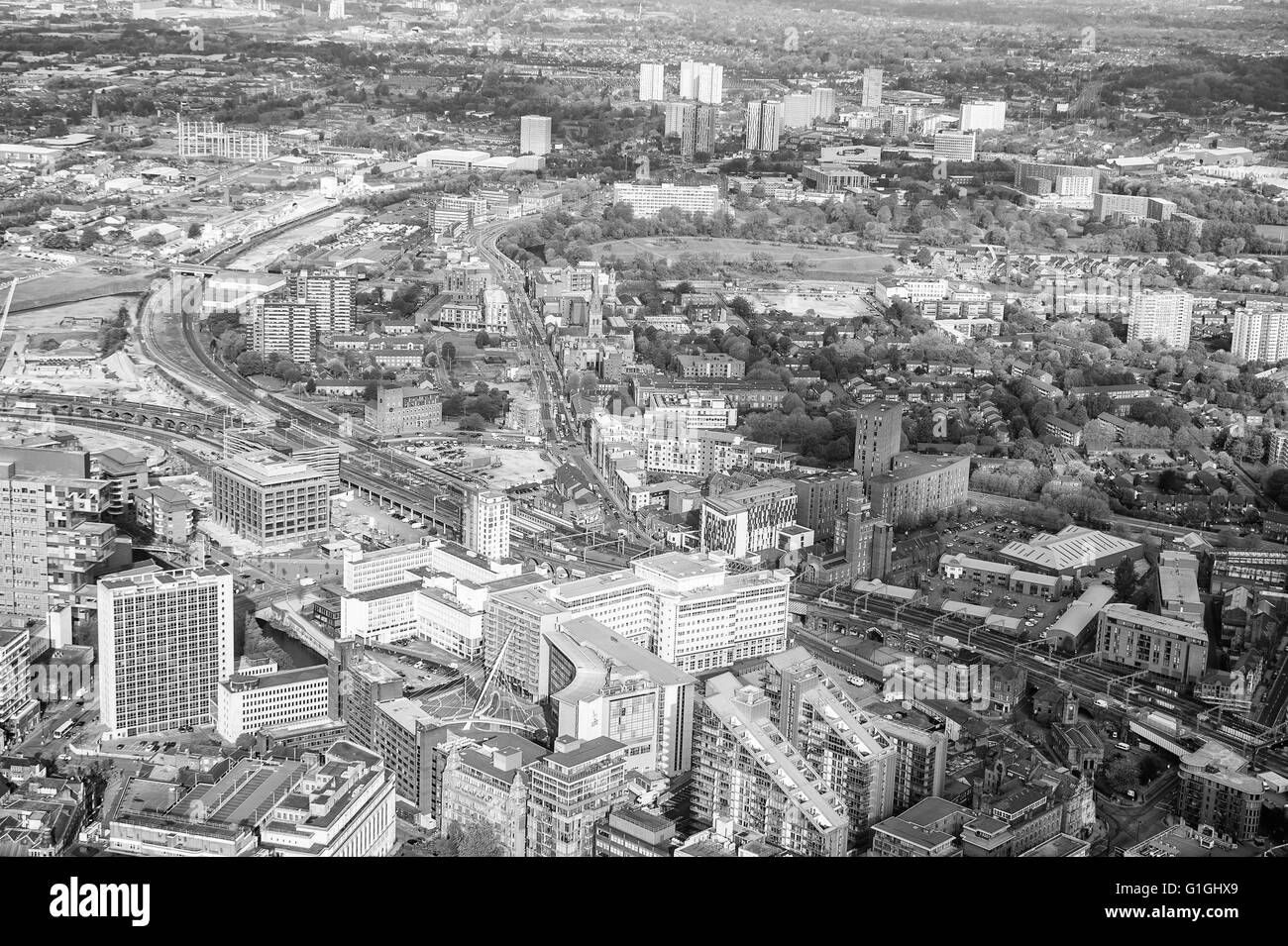 Aerial photo over Manchester Stock Photo - Alamy