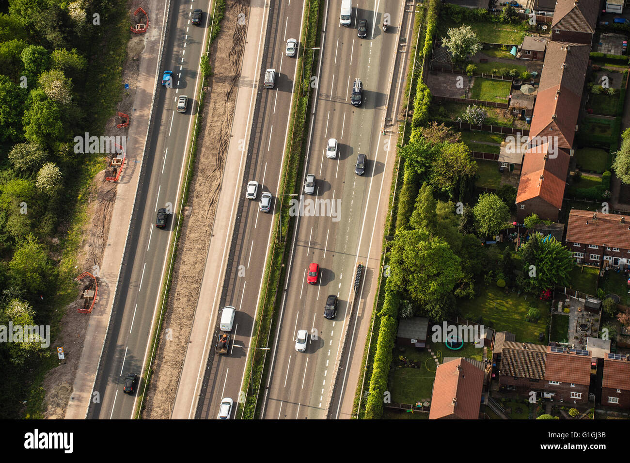 Aerial photo of cars on motorway Stock Photo - Alamy