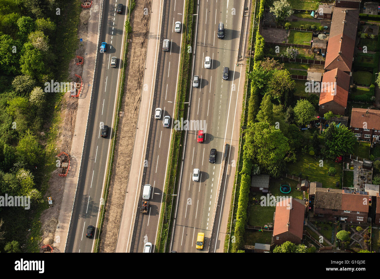 Aerial photo of cars on motorway Stock Photo - Alamy