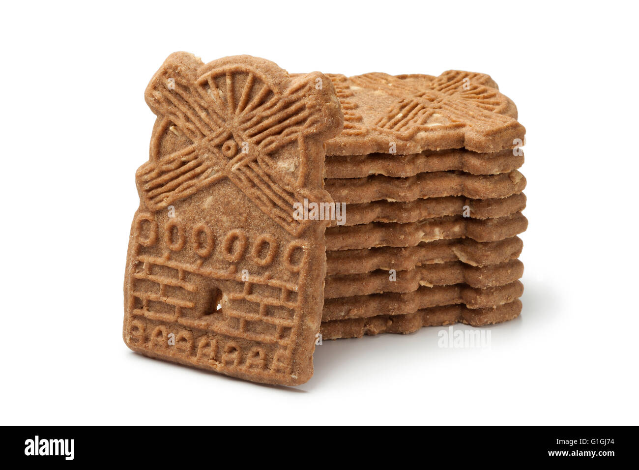 Traditional dutch speculaas cookies on white background Stock Photo - Alamy