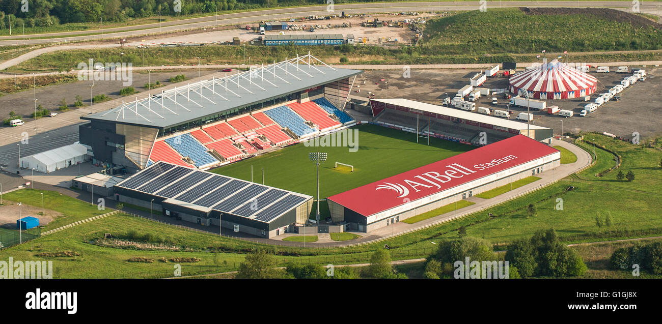 Aerial photo of Salford Sharks rugby stadium Stock Photo - Alamy
