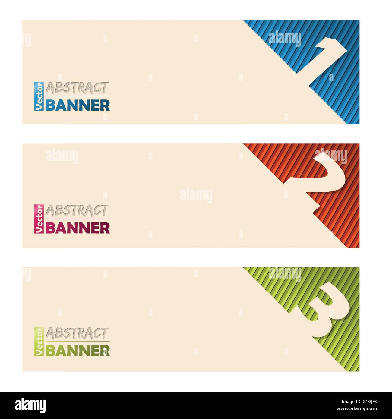 Cool banner set of three with abstract striped background Stock Vector ...