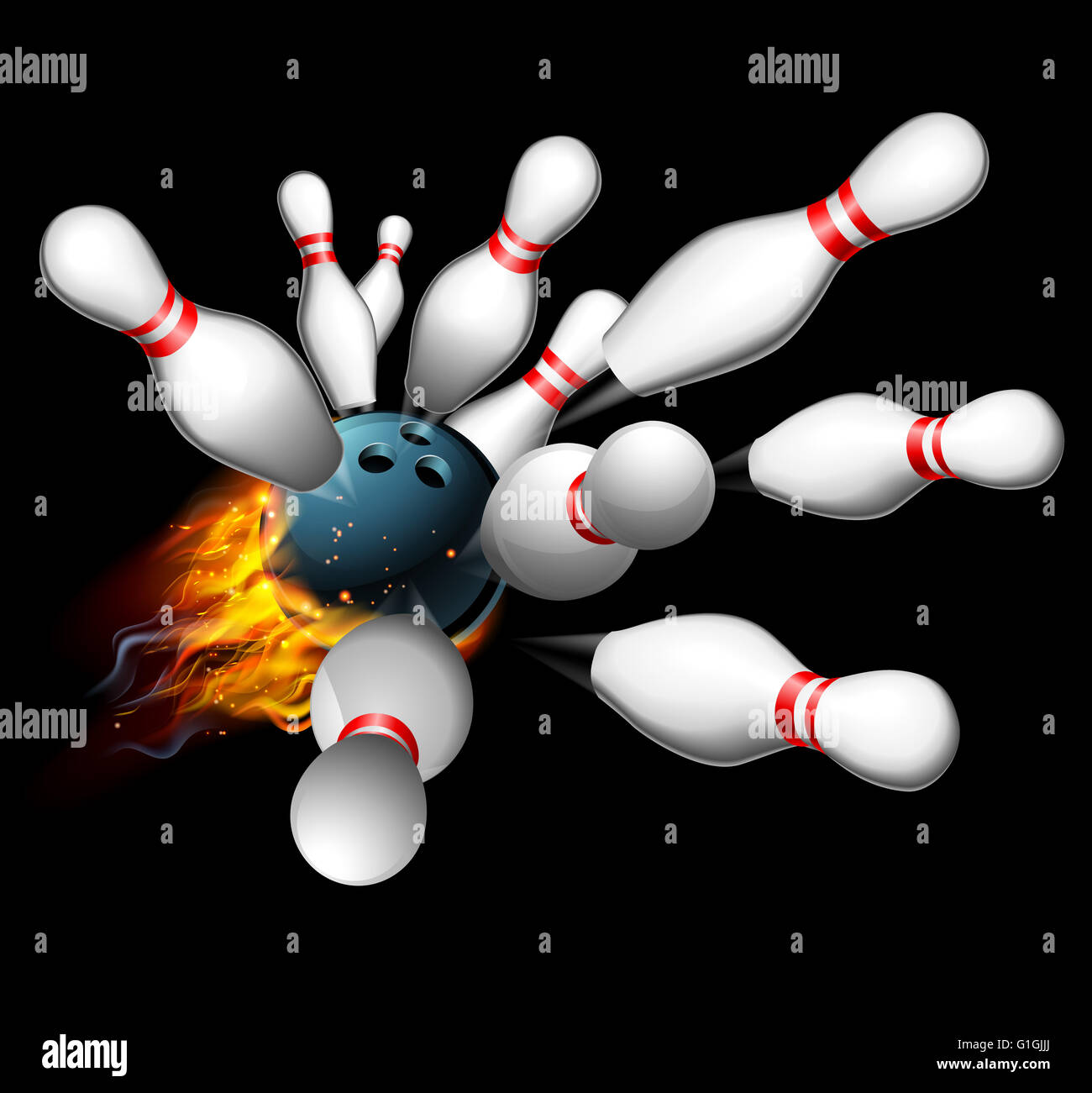 10 pin bowling illustration hi-res stock photography and images - Alamy